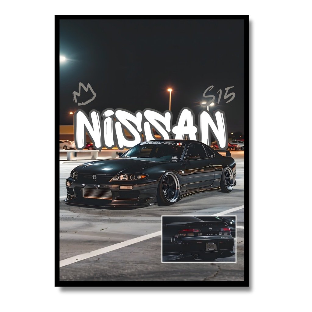 Plakat Nissan S15 Pomysł na prezent taty chłopaka samochód motor w ...