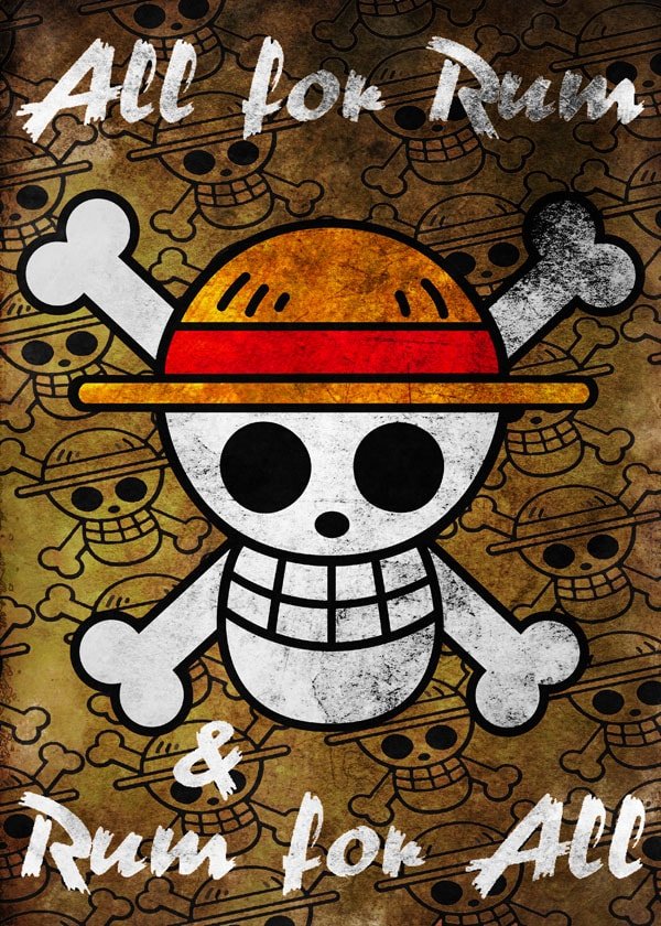Plakat, One Piece - All for Rum Rum for All, 30x40 cm - reinders ...