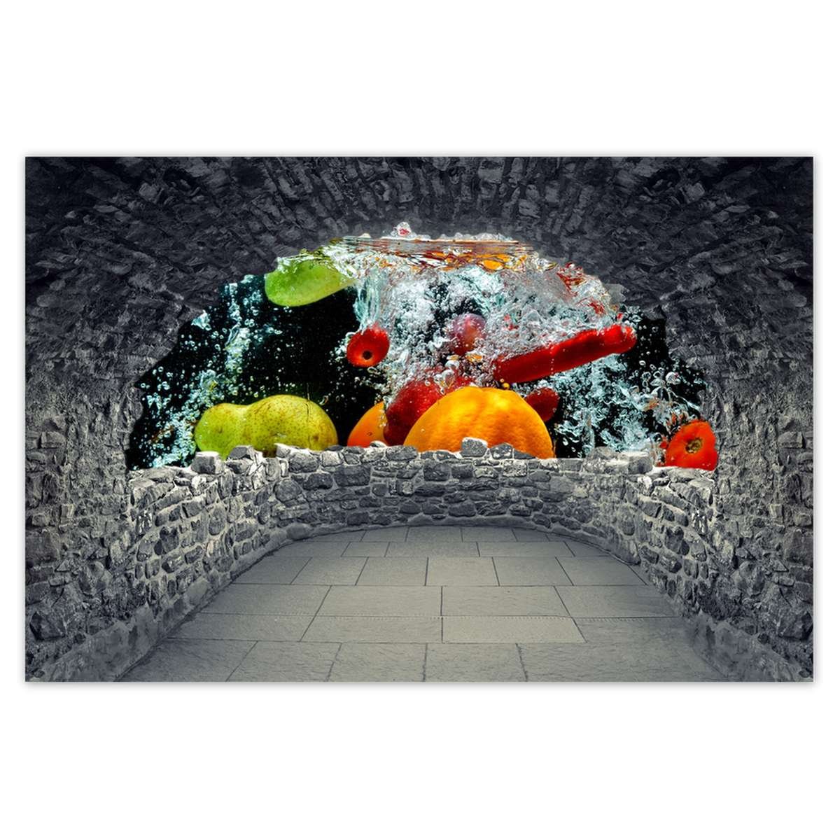 Plakat Owoce i warzywa w wodzie, 90x60 cm - ZeSmakiem | Sklep EMPIK.COM