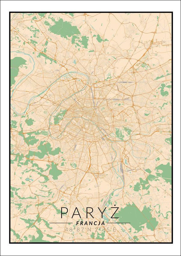 Plakat, Paryż mapa kolorowa, 20x30 cm - reinders | Sklep EMPIK.COM