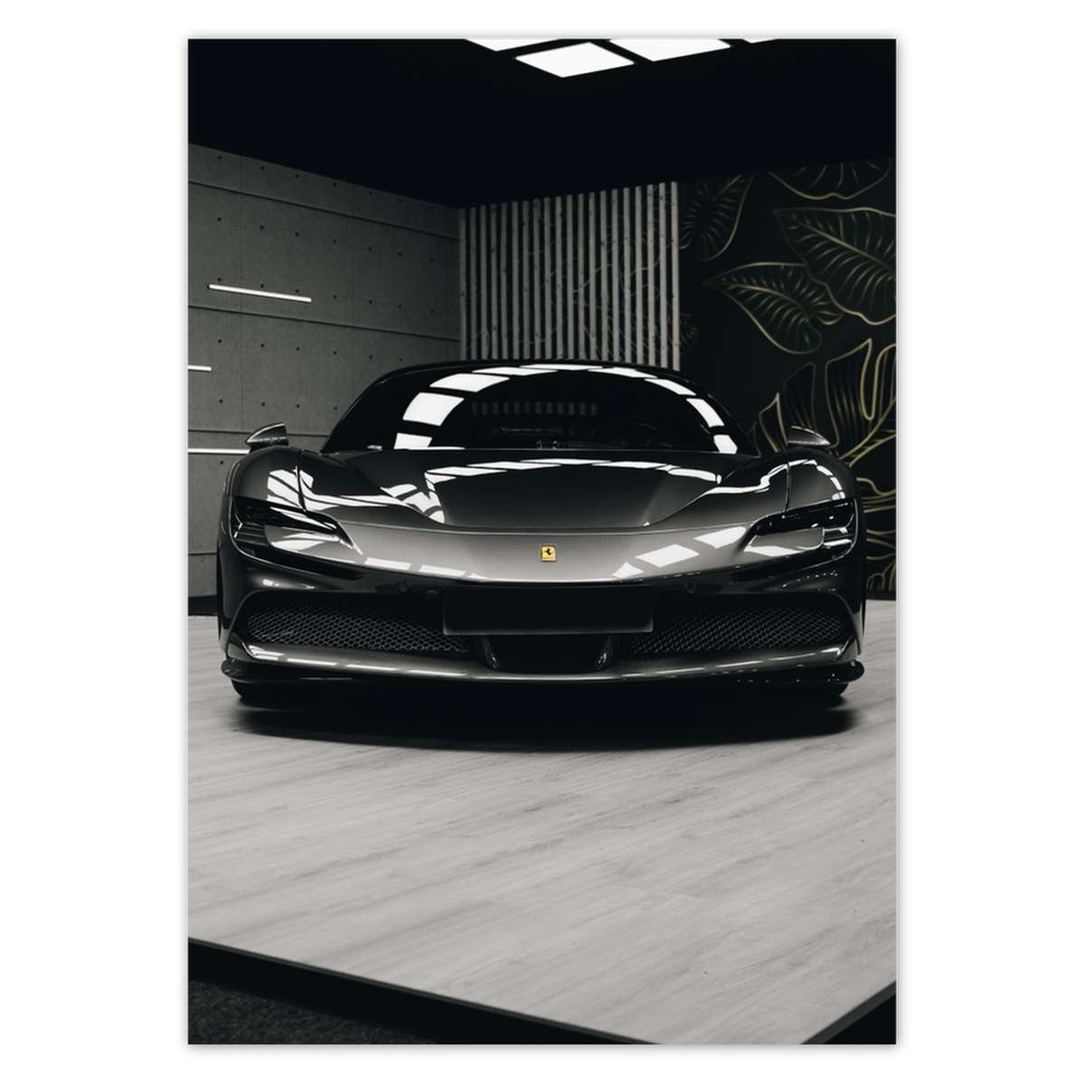 Plakat pionowy Czarne Ferrari Samochód, 14,8x21 cm - ZeSmakiem | Sklep ...