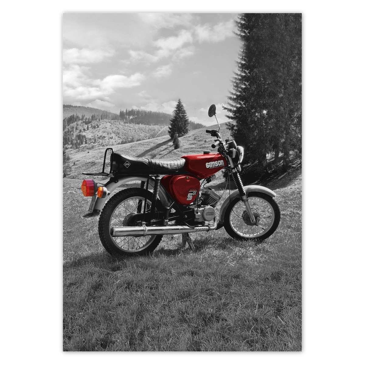 Plakat pionowy Czerwony Simson S51 E, 21x29,7 cm - ZeSmakiem | Sklep ...