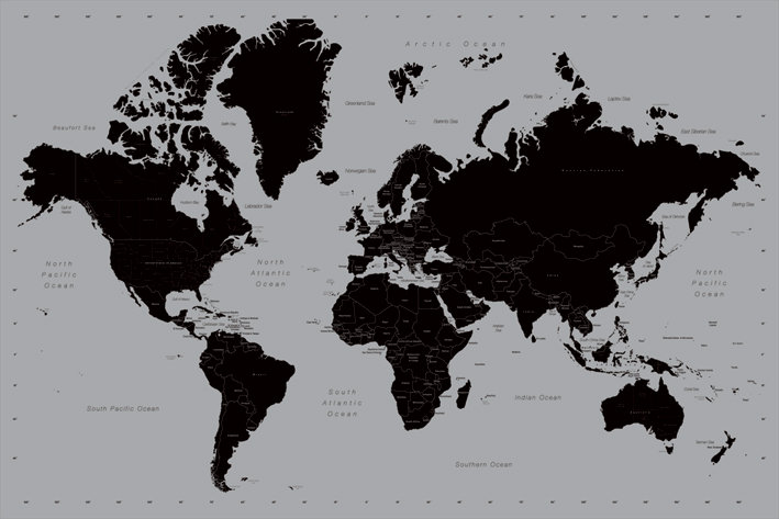 Plakat PYRAMID INTERNATIONAL, World Map - (Contemporary), 61x91 cm ...