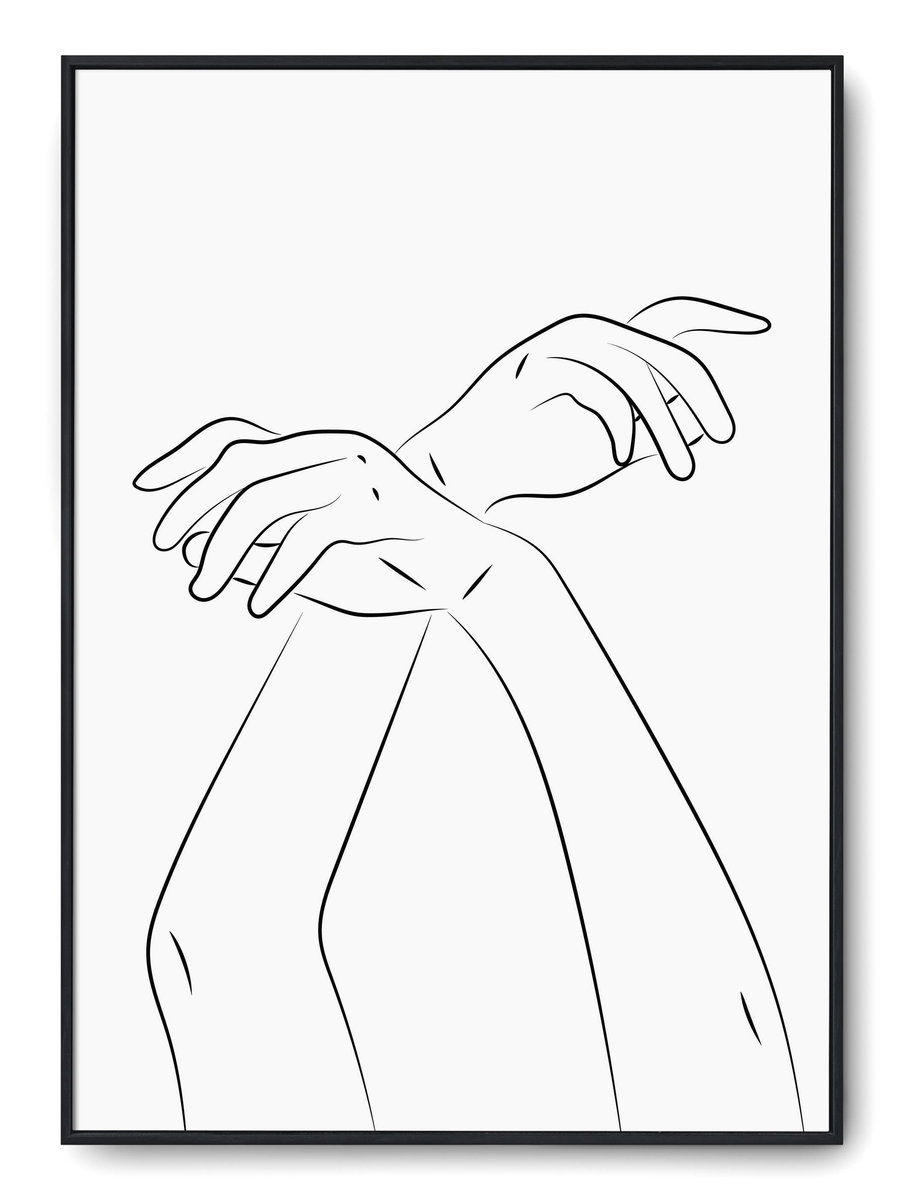 Plakat r 61x91 cm Ręka Dłoń Grafika Rysunek - Printonia | Sklep EMPIK.COM