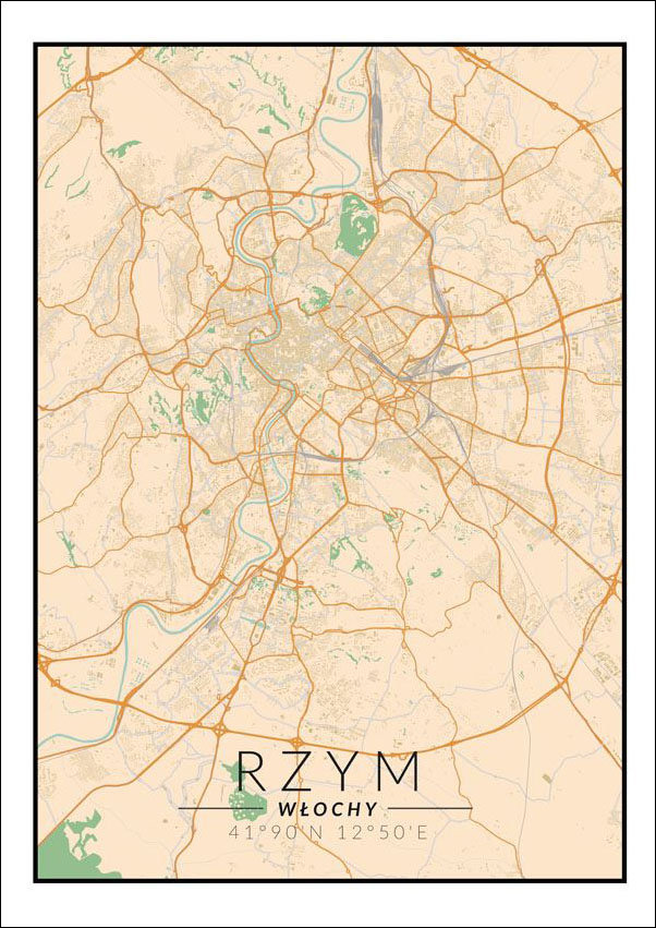 Plakat, Rzym mapa kolorowa, 40x60 cm - reinders | Sklep EMPIK.COM