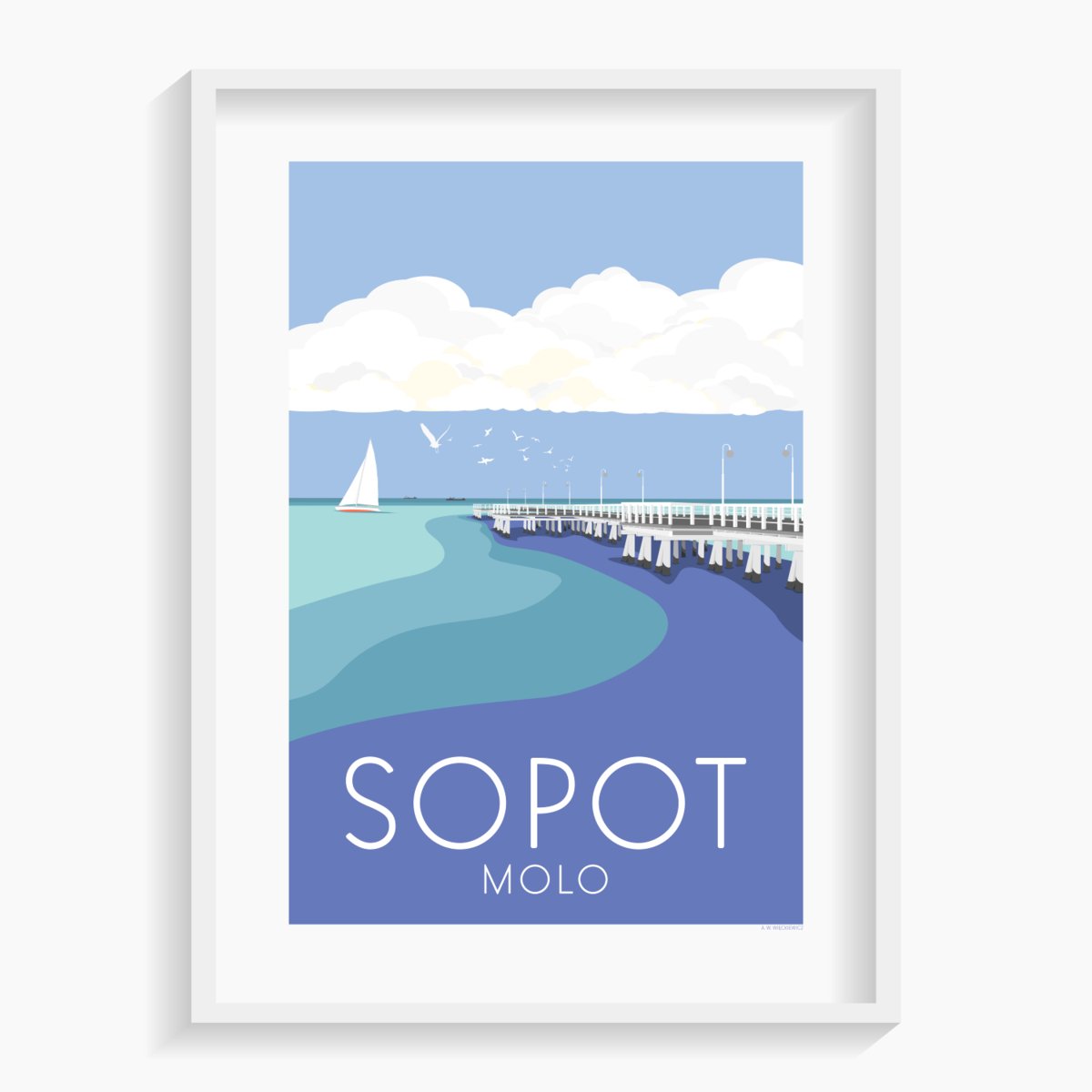 Plakat Sopot Molo B1 70,7x100 cm - A. W. WIĘCKIEWICZ | Sklep EMPIK.COM