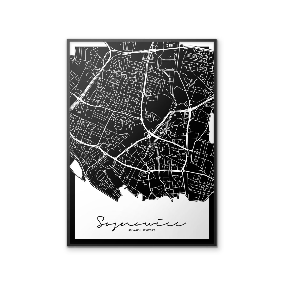 Plakat Sosnowiec Mapa, 40x50 cm - Peszkowski Graphic | Sklep EMPIK.COM