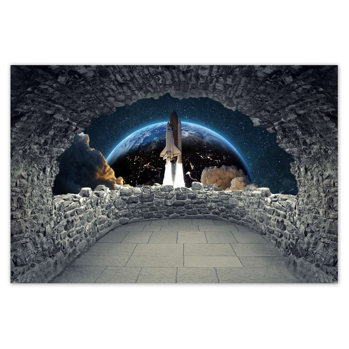 Plakat Start rakiety w kosmos, 60x40 cm - ZeSmakiem | Sklep EMPIK.COM