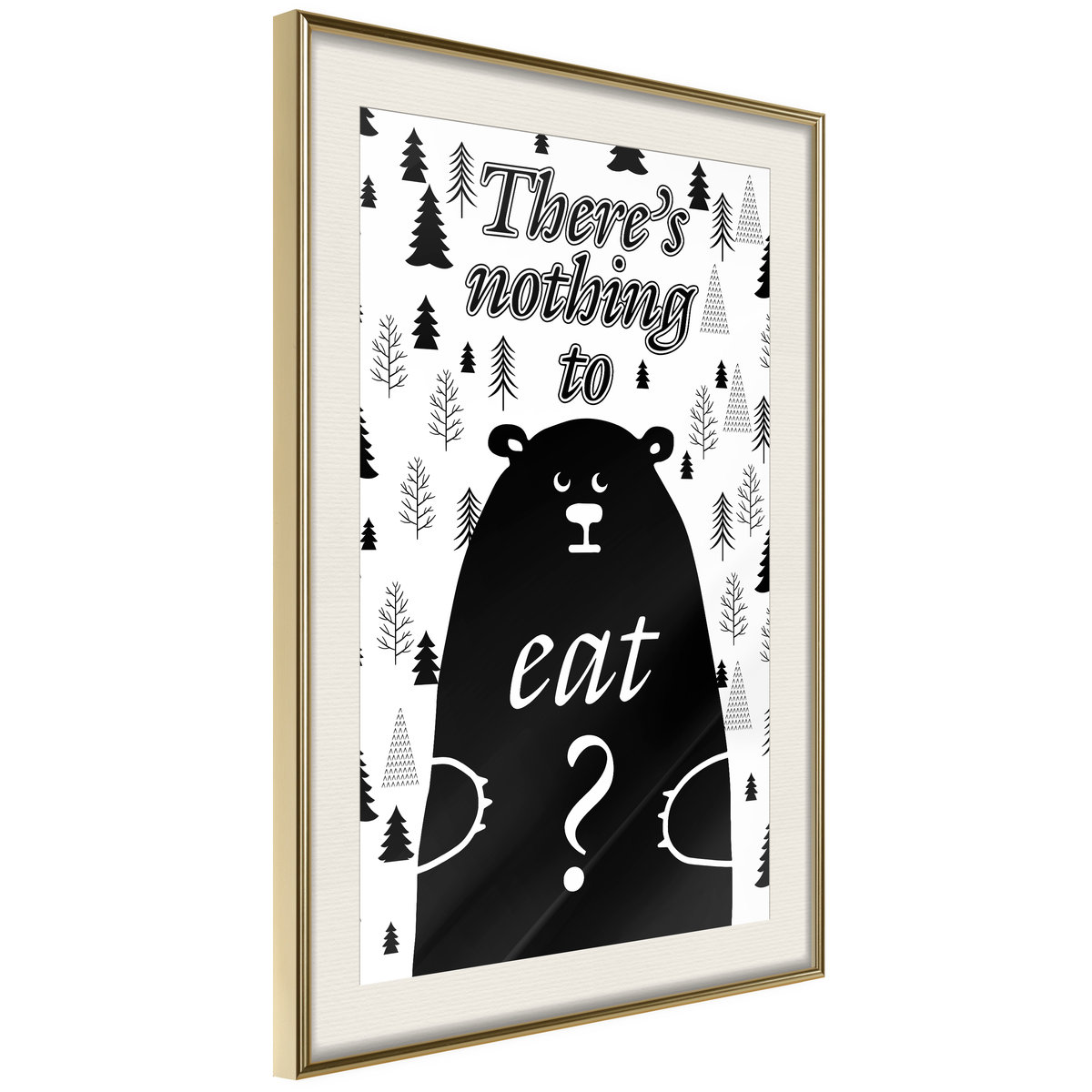 Plakat - There''s nothing to eat? [Poster] 30x45 Rama złota z passe ...