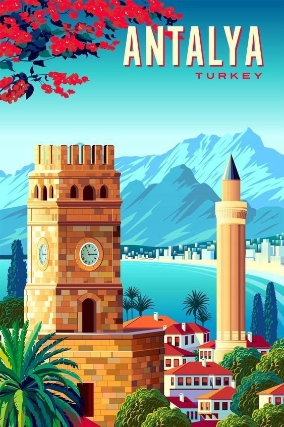 Plakat Turcja Antalya Vintage Retro 50x40 cm #4 - Atram | Sklep EMPIK.COM
