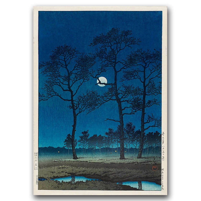 Plakat vintage Winter Moon Kawase Hasui A1 - Vintageposteria | Sklep ...