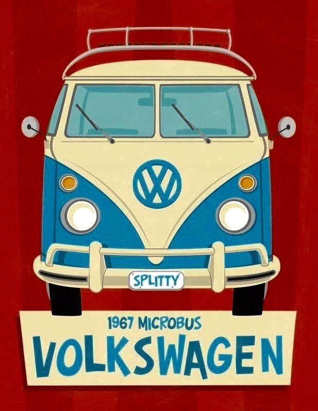 Plakat Volkswagen Microbus Vintage Retro 91,5x61 - Atram | Sklep EMPIK.COM