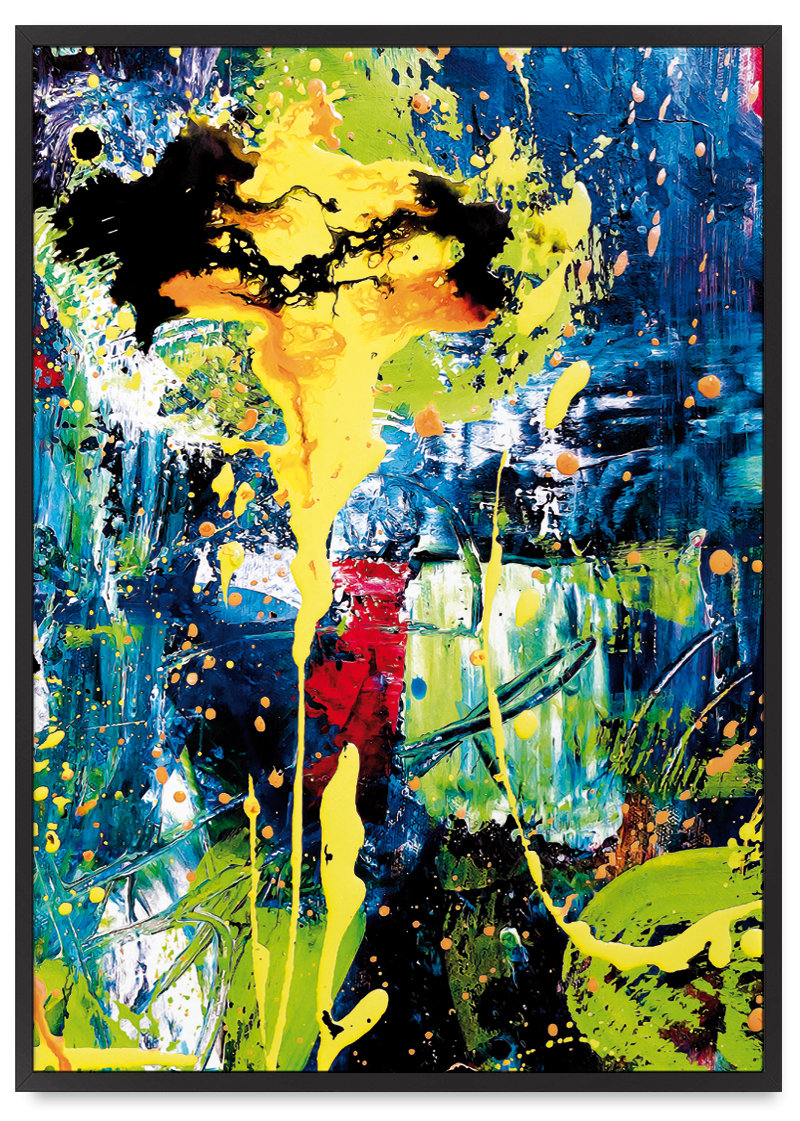 Plakat w czarnej ramie nowoczesna abstrakcja kleksy farby 50x70 cm - Hog Studio | Sklep EMPIK.COM