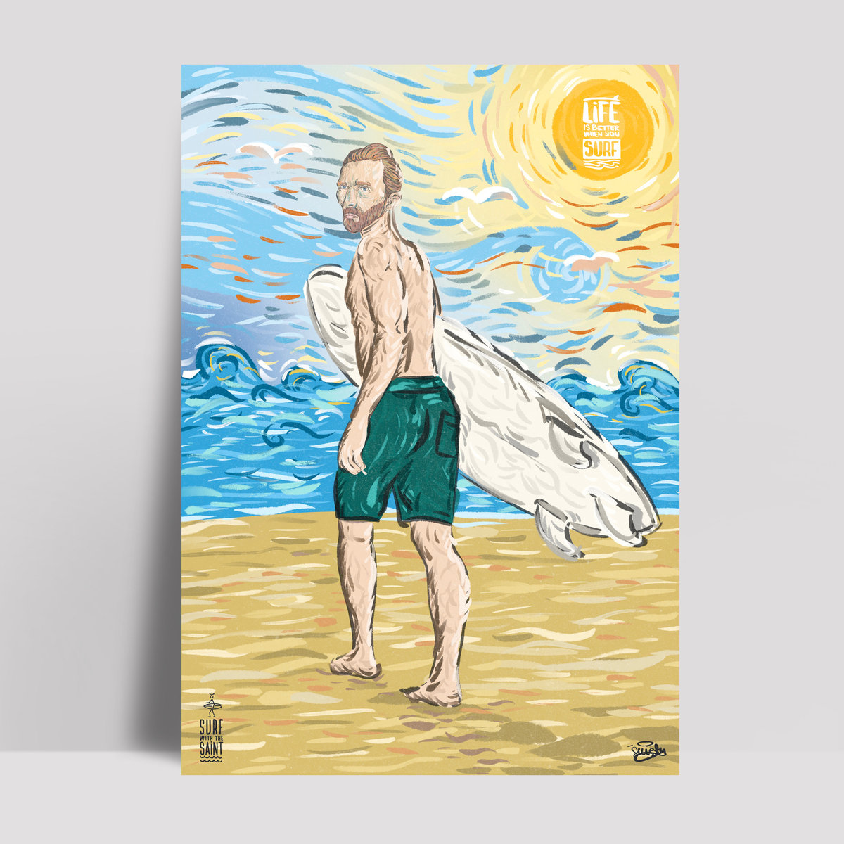 Plakat w ramie SURF Vincent Surfs rama aluminiowa kolor czarny 70x100 ...