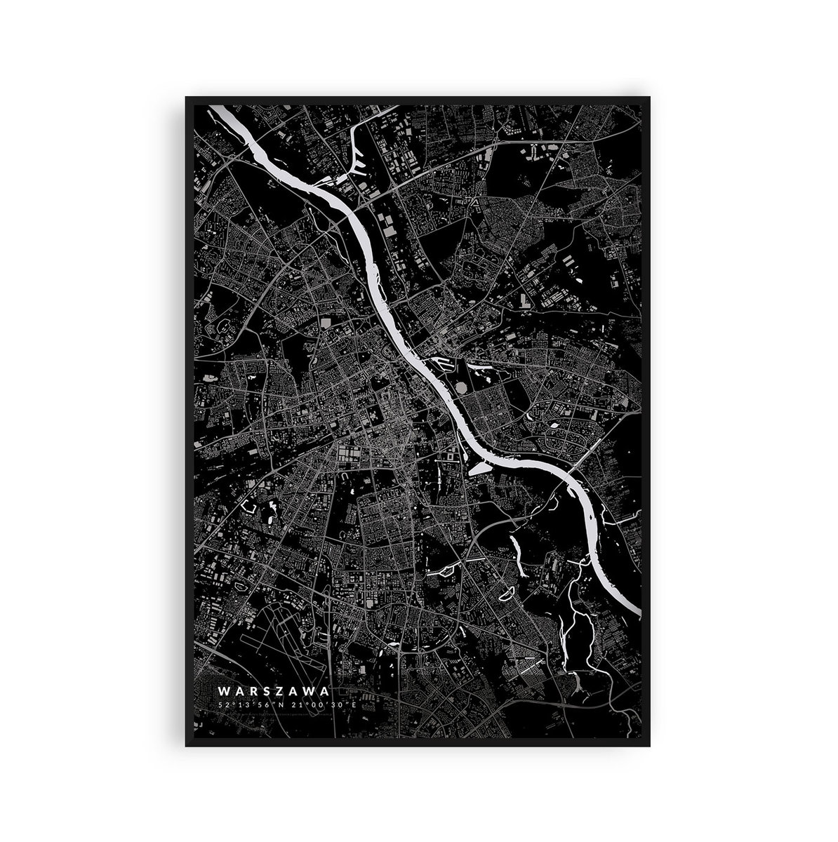 Plakat Warszawa - mapa Warszawy na ścianę / Studio Kreatywne - Inna ...