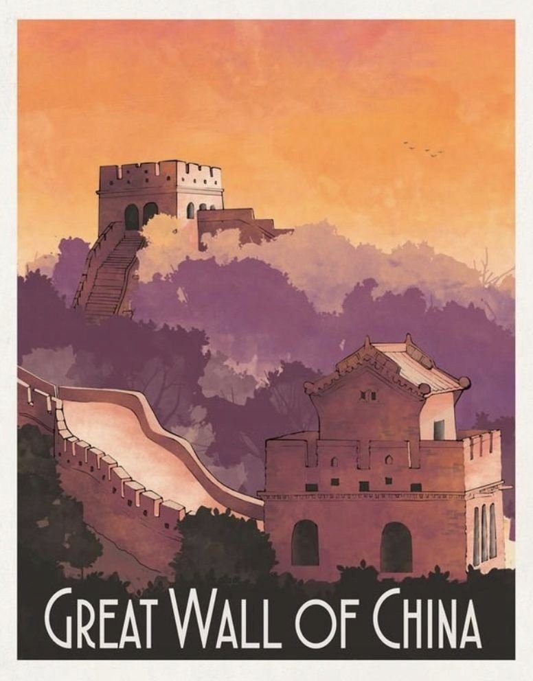 Plakat Wielki Mur Chiński Vintage Retro 70x50 cm #2 - Atram | Sklep ...