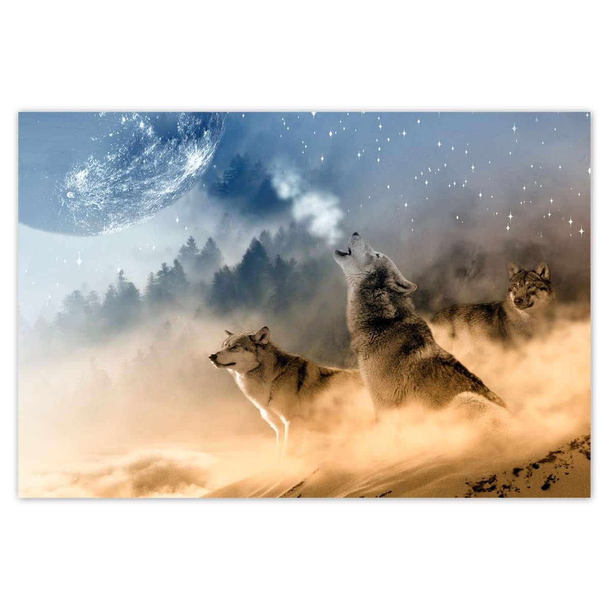 Plakat Wilk wyjący do księżyca, 185x125 cm - ZeSmakiem | Sklep EMPIK.COM
