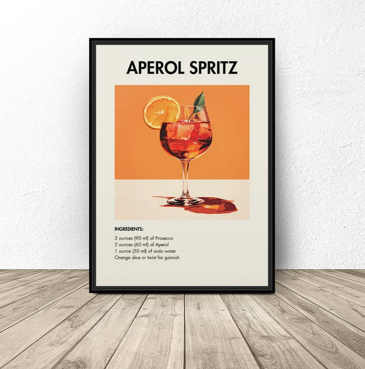 Plakat z drinkiem "Aperol Spritz" A4 (210mm x 297mm) - Scandi Poster ...