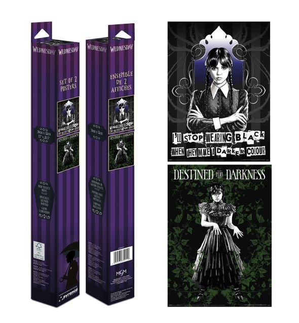 Plakaty na ścianę Wednesday Goth Zestaw 2 plakatów na Prezent 52x38 cm ...