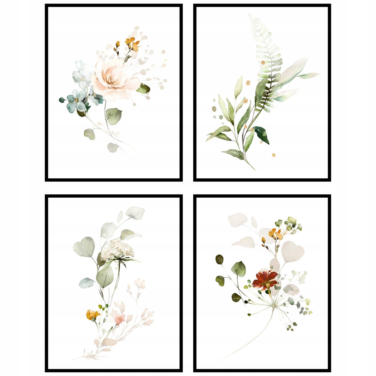 Plakaty obrazy kwiaty boho zestaw 4szt. - 50x70 - Fotopp | Sklep EMPIK.COM
