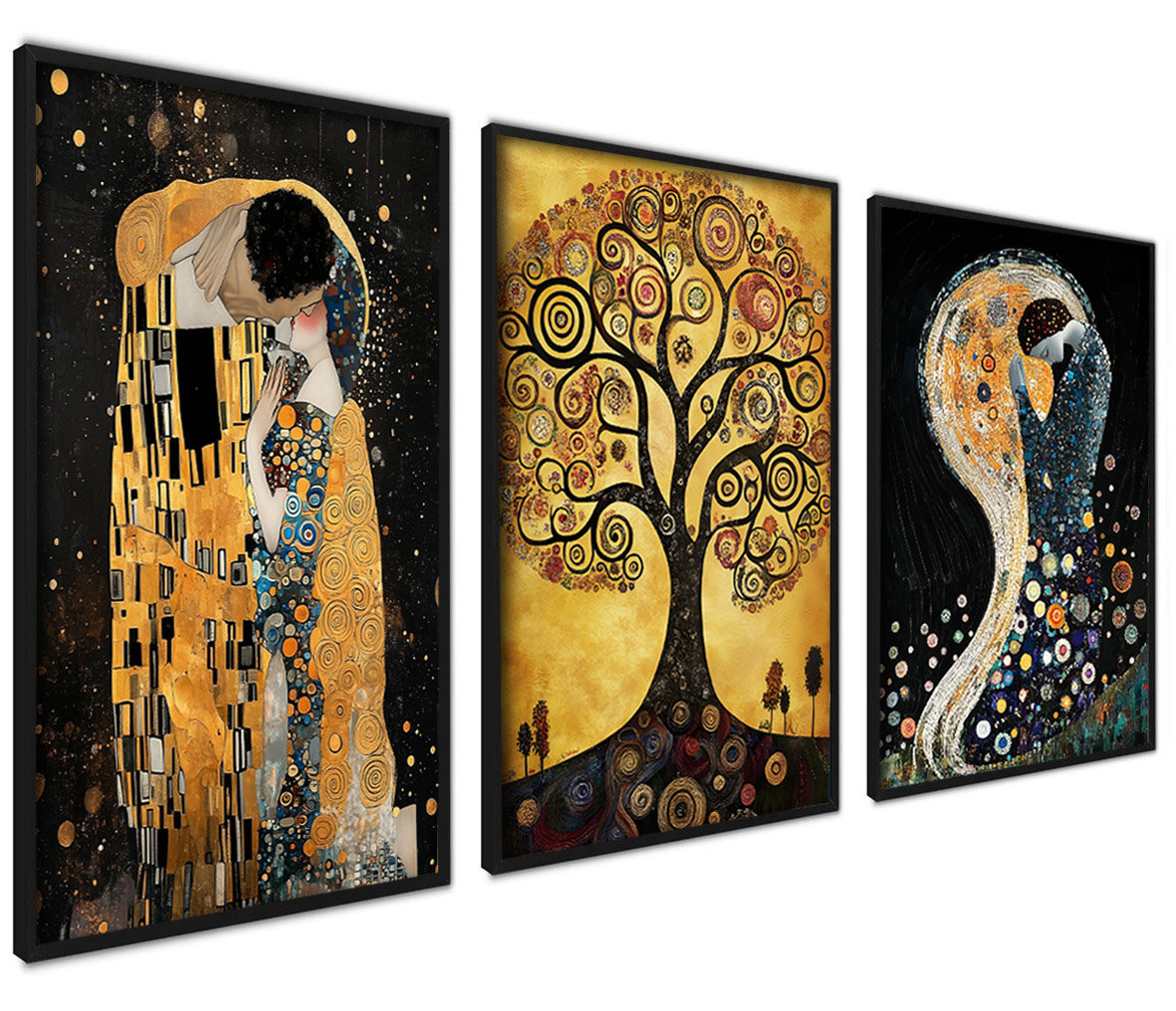 Plakaty Reprodukcje Gustav Klimt Pocałunek Drzewo Życia Zestaw 50x70cm ...