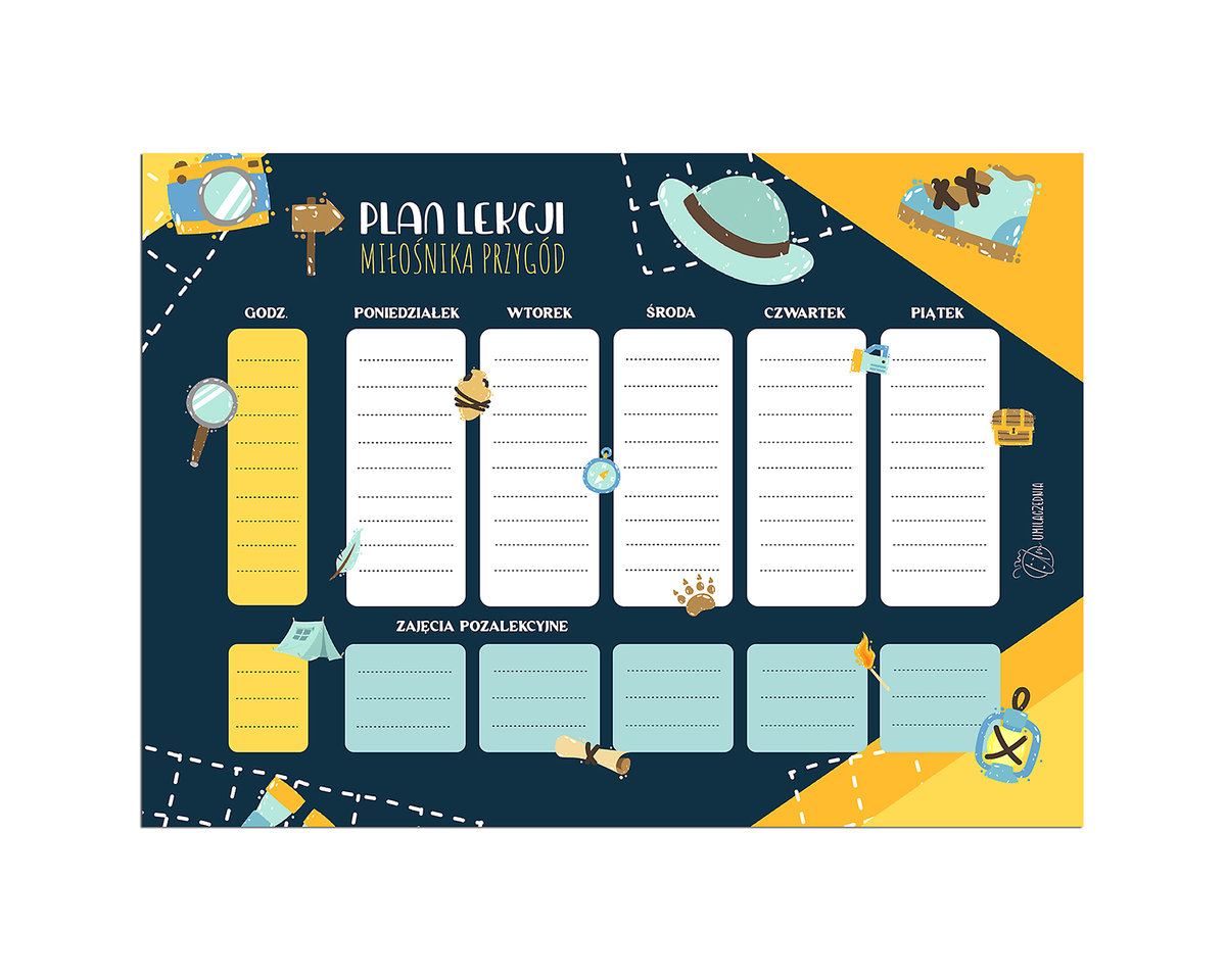Plan lekcji MIŁOŚNIKA PRZYGÓD - A4 - Inna marka | Sklep EMPIK.COM