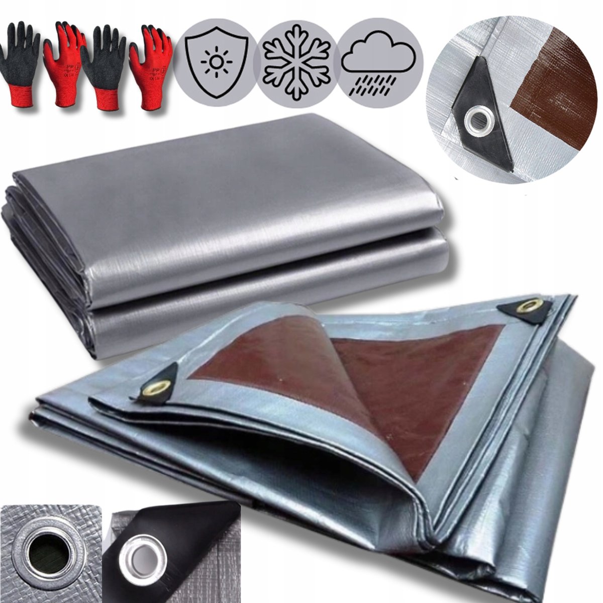 PLANDEKA GRUBA 210g 10x12 WZMACNIANA MROZOODPORNA UV OCZKA MOCNA DUŻA - Inna marka | Sklep EMPIK.COM