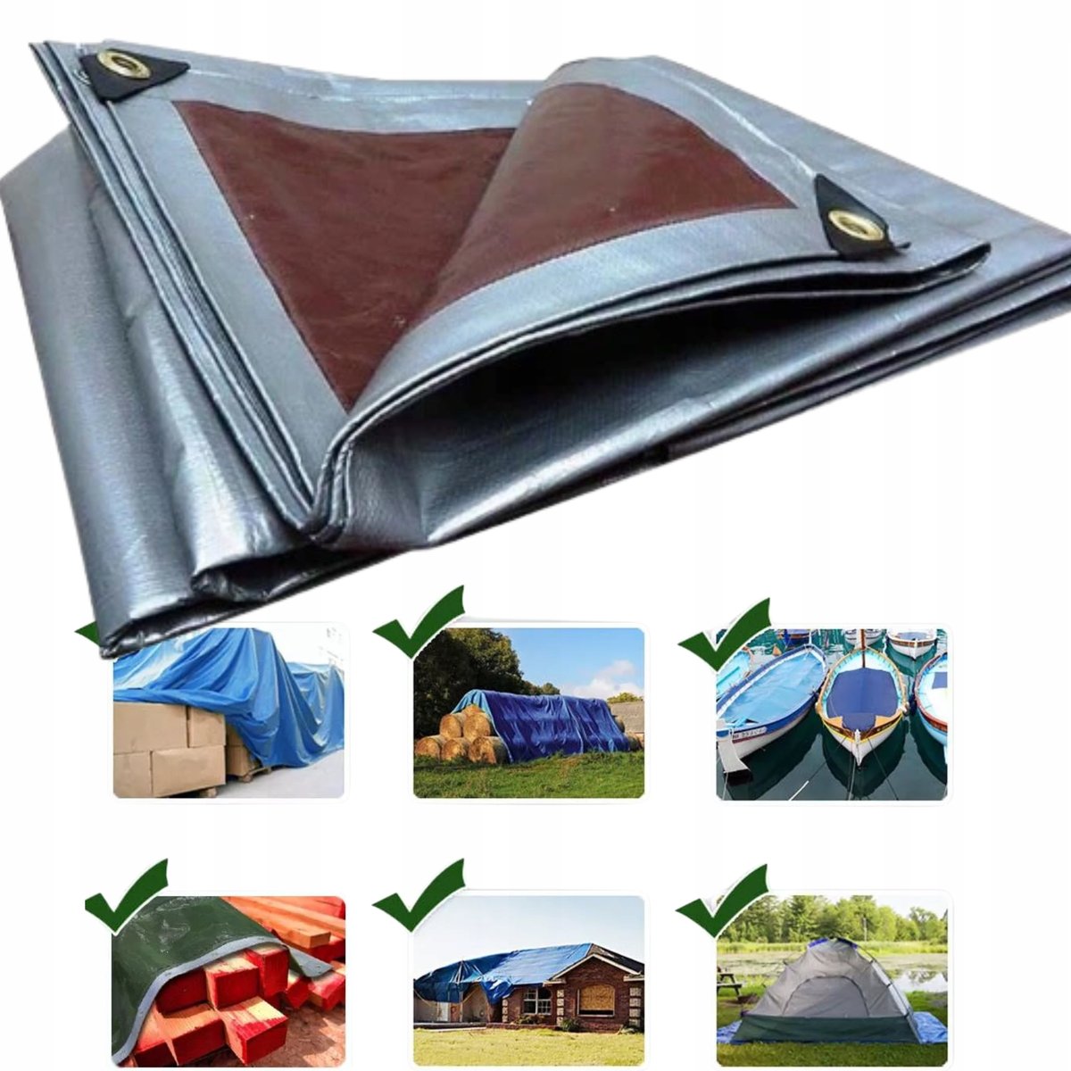 PLANDEKA MROZOODPORNA UV 4x8 210g OCZKA MOCNA GRUBA - Inna marka | Sklep EMPIK.COM