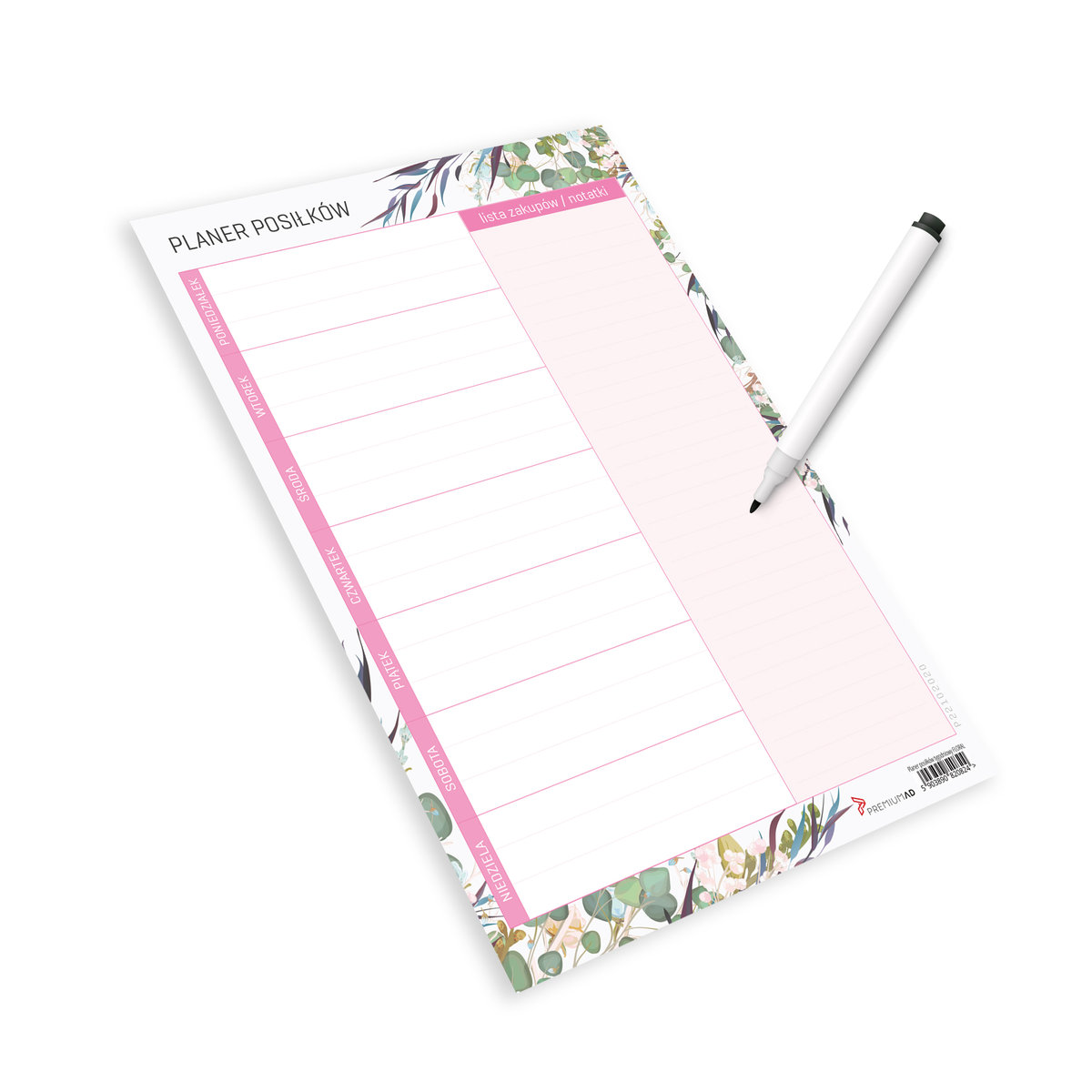 Planer uniwersalny plan posiłków FLORAL - PremiumAd | Sklep EMPIK.COM