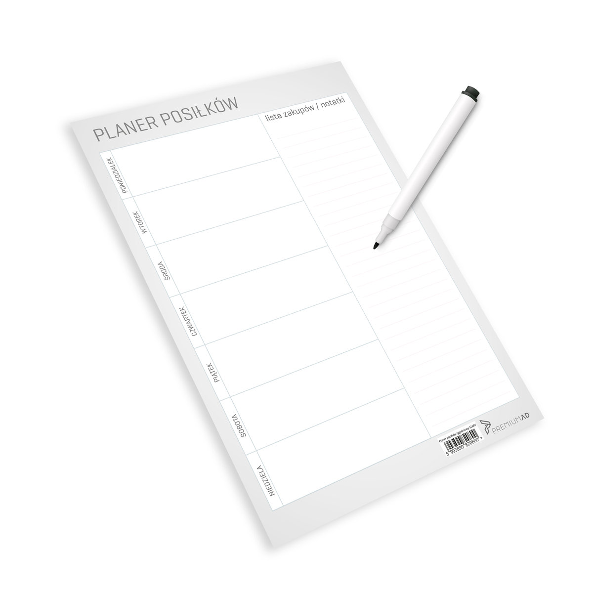 Planer uniwersalny plan posiłków SZARY - PremiumAd | Sklep EMPIK.COM