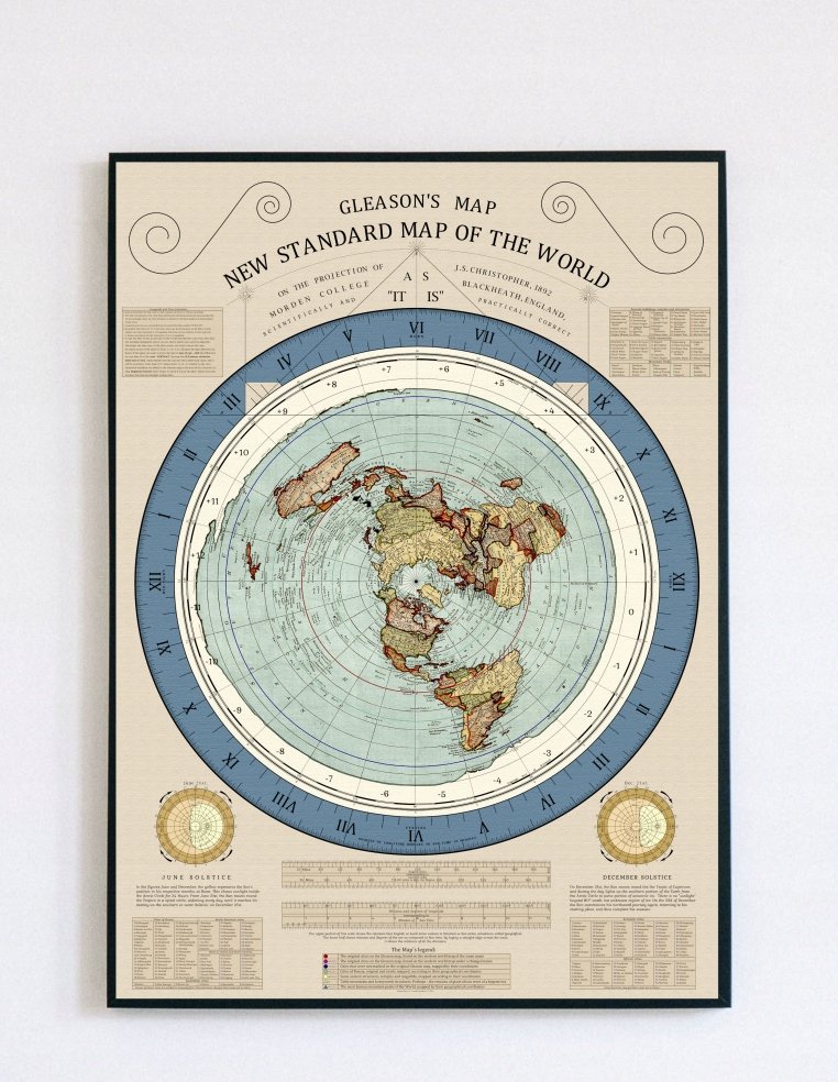 Plaska ziemia Mapa Świata Gleason 1892r. Odnowiona - Inna marka | Sklep ...