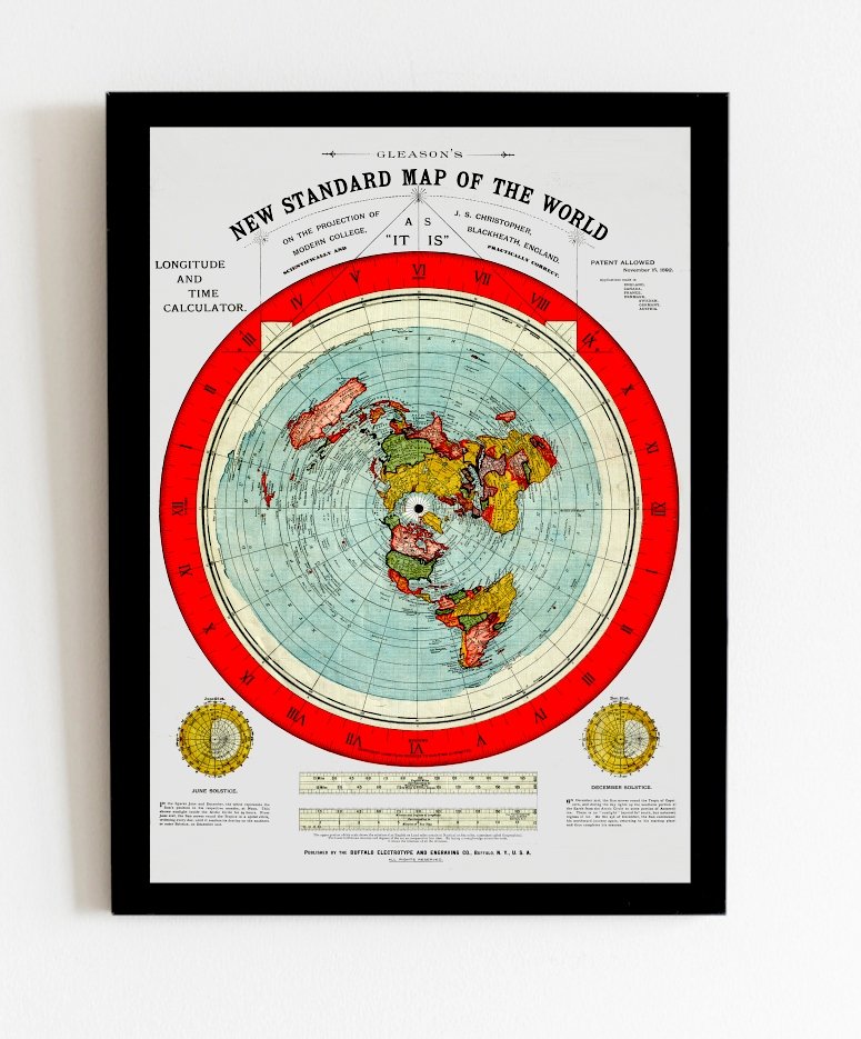 Plaska ziemia Mapa Świata Gleason 1892r. Odnowiona - Inna marka | Sklep ...
