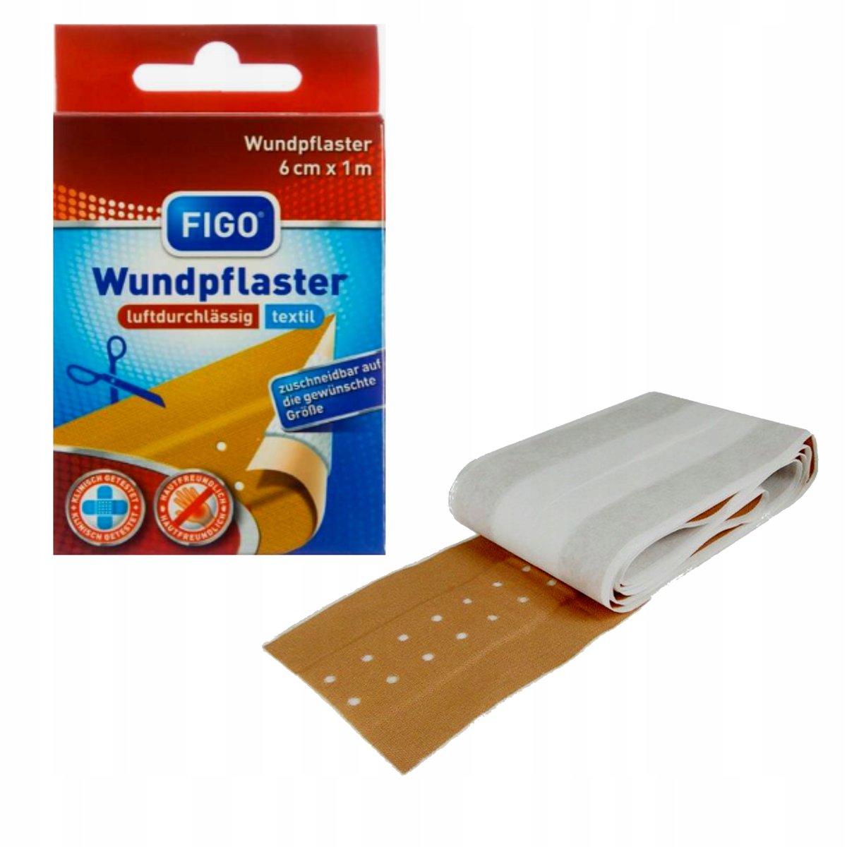Plaster z opatrunkiem do cięcia CIELISTY 1M x 6cm | Sklep EMPIK.COM