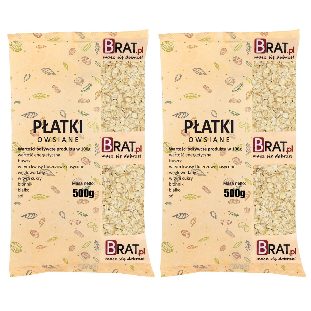 Płatki Owsiane 1Kg (2X500G) - BRAT.pl | Sklep EMPIK.COM