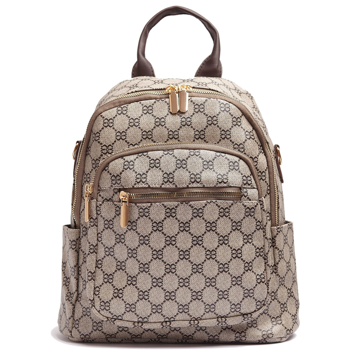 Plecak Damski Guggi Brązowy OS Wygodny Do Pracy Skórzany Do Spacerów ...