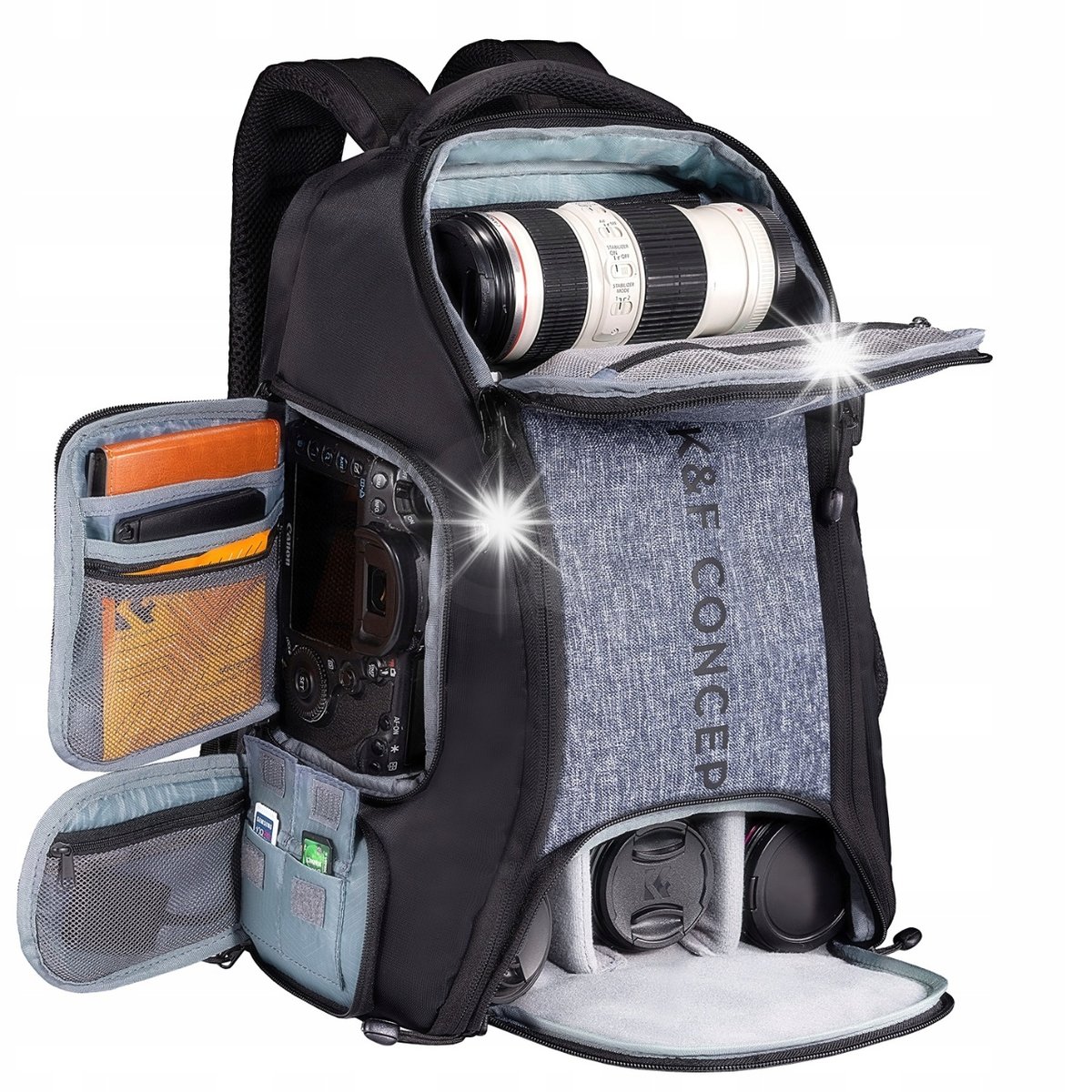 Plecak Fotograficzny Foto Duży na Aparat DSLR Kamerę Drona 25L K&F KF13 ...