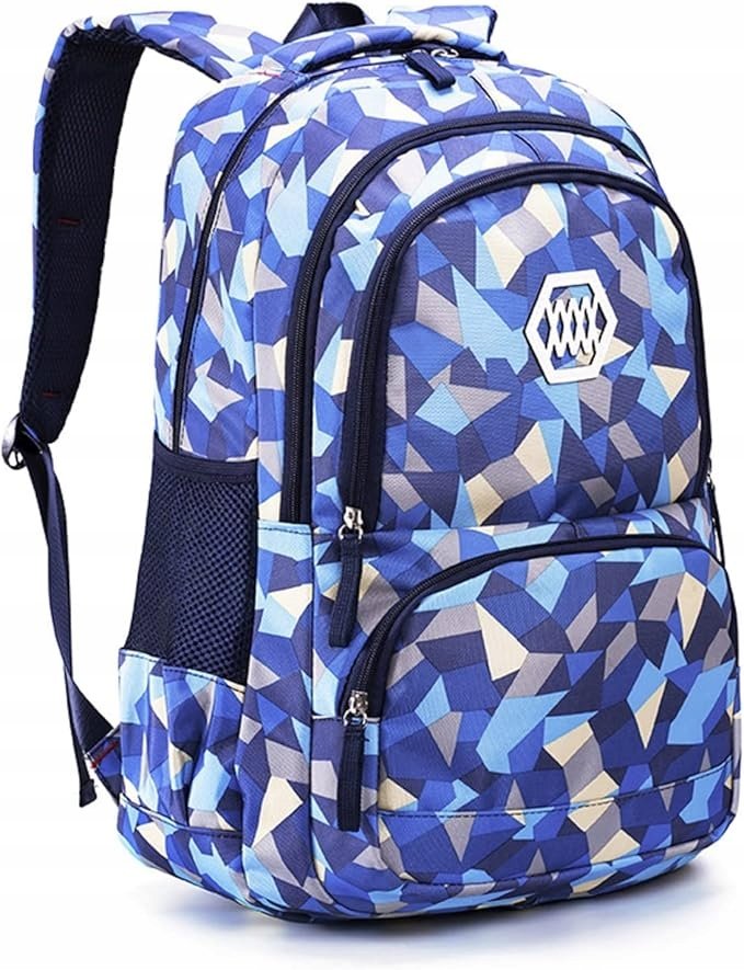 Plecak Miejski Szkolny Dziecięcy Ziranyu Wzorek Niebieski Duża ...