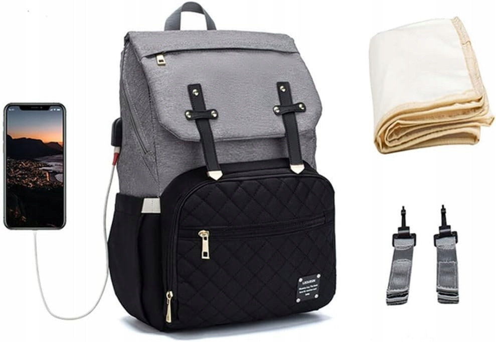 Plecak miejski torba mamy do wózka organizer 3w1 usb (T119) - Inna marka | Moda Sklep EMPIK.COM