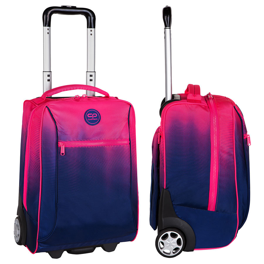 Plecak na kółkach dla dziewczynki, gładki, różowy, CoolPack Compact ...