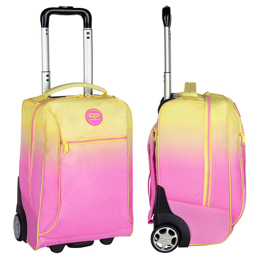 Plecak na kółkach dla dziewczynki, gładki, różowy, CoolPack Compact ...