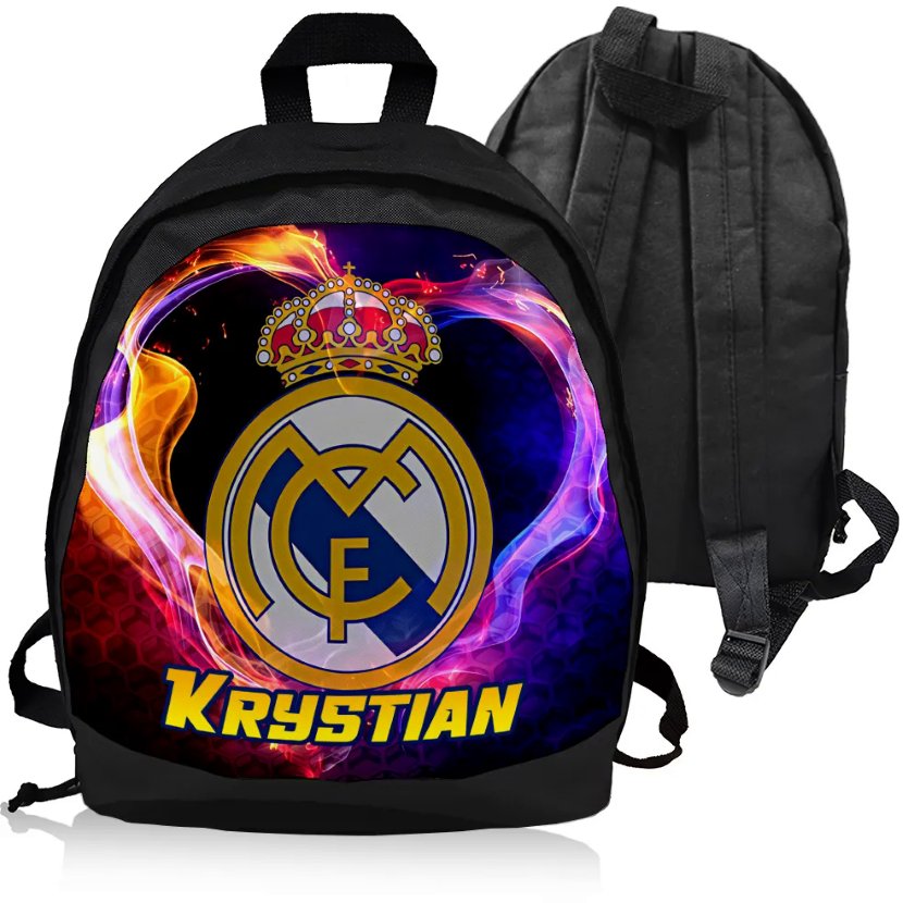 Plecak Personalizowany REAL MADRID - NADRUK IMIĘ - Idealny na Prezent ...