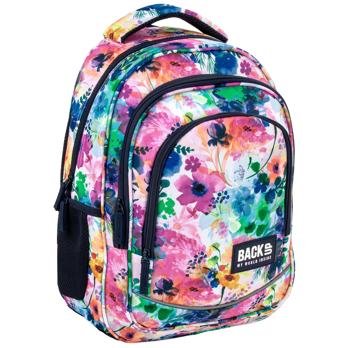Plecak szkolny dla dziewczynki BackUp Model X kwiaty - BackUp | Sklep EMPIK.COM