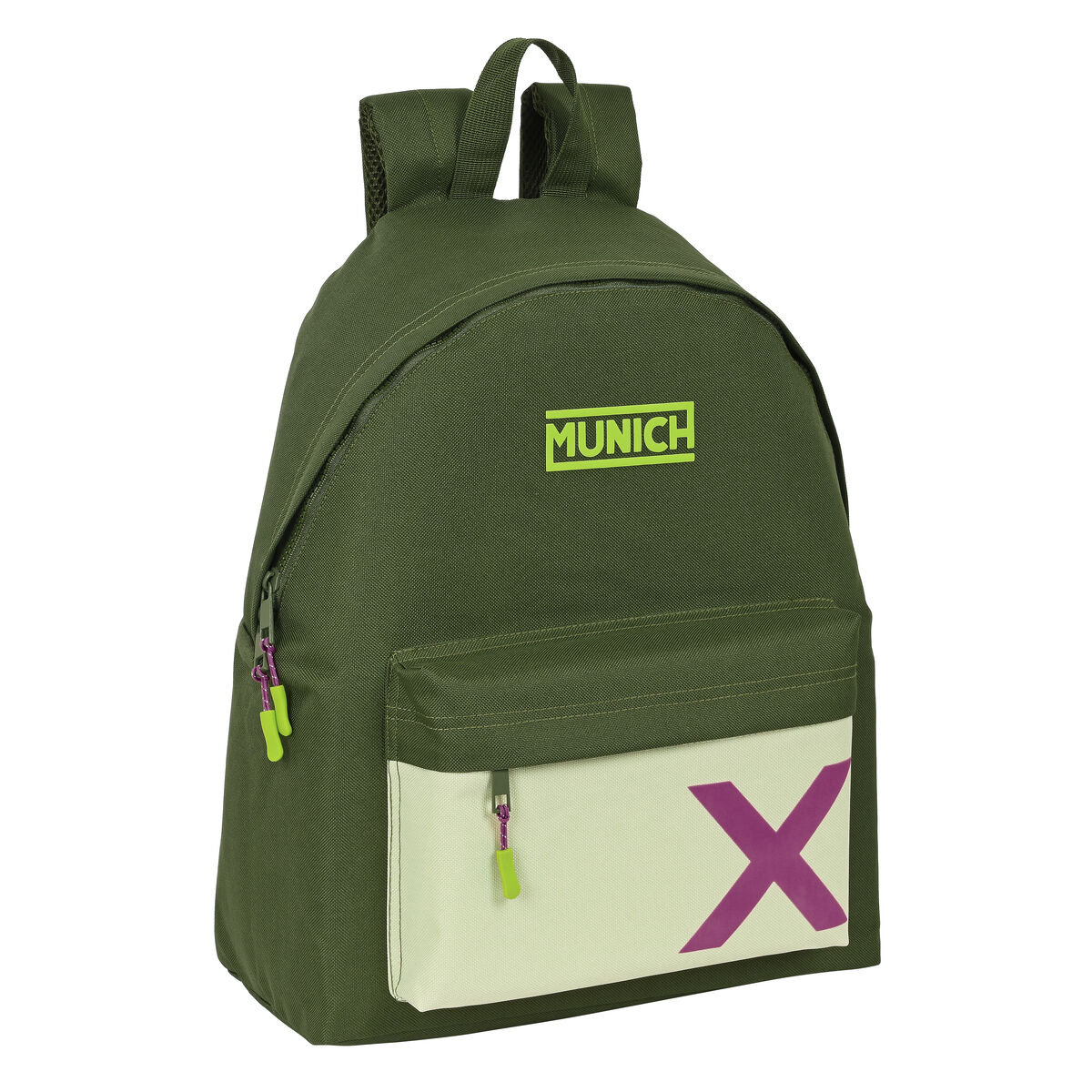 Plecak szkolny Munich Bright khaki Kolor Zielony 33 x 42 x 15 cm - Inna ...