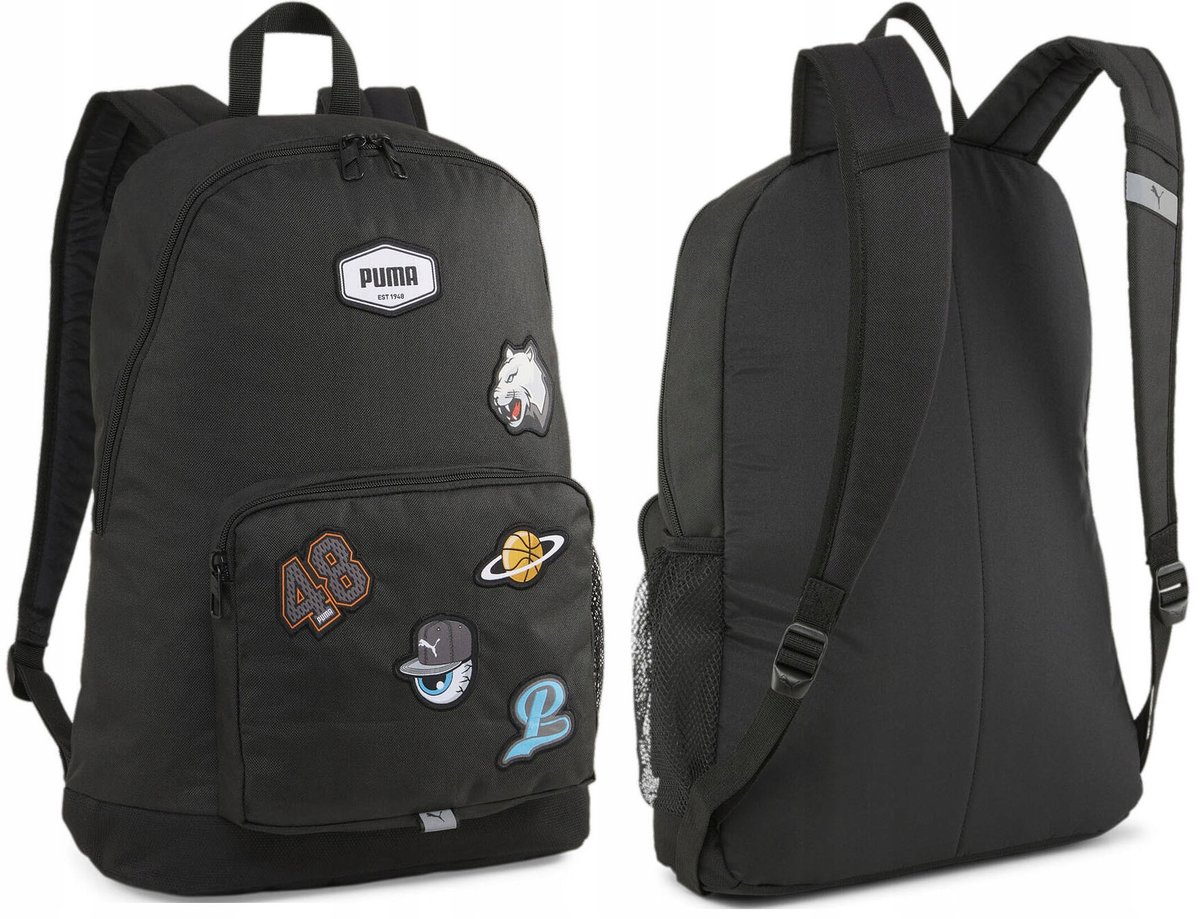 PLECAK SZKOLNY NA WYCIECZKĘ PUMA DUŻY CZARNY BLACK HOLOGRAM - Puma ...