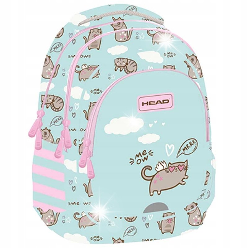 PLECAK SZKOLNY TORNISTER MIĘTOWY PASTELOWY KOTEK DLA DZIEWCZYNKI - inna (Inny) | Sklep EMPIK.COM