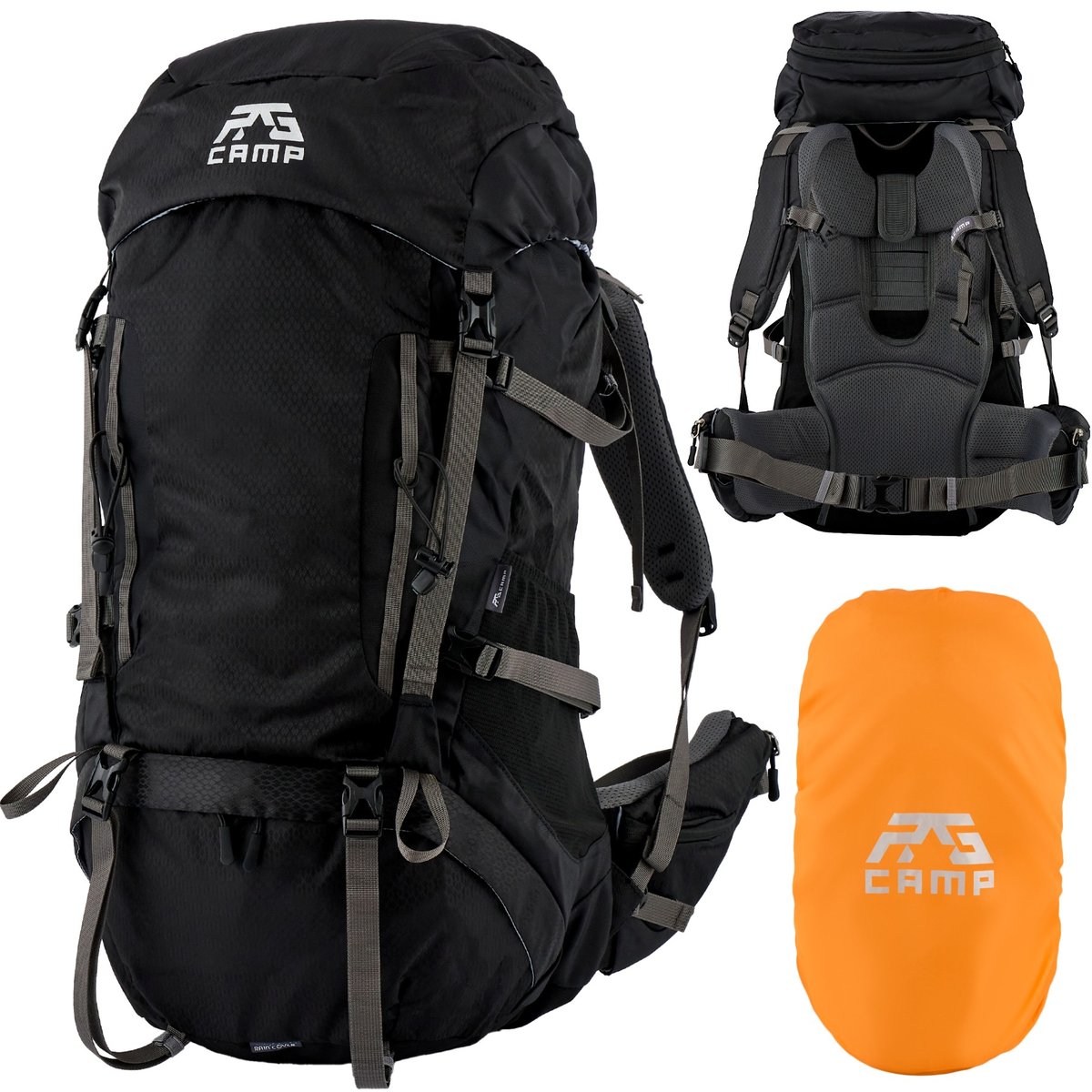 Plecak turystyczny 60L DUŻY trekkingowy podróżny górski RG CAMP w góry ...