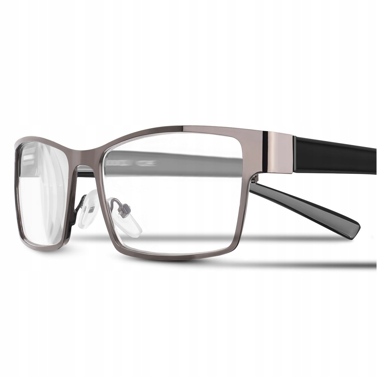 PLUSY Okulary do CZYTANIA moc +1.00 Korekcyjne METALOWE MĘSKIE + ETUI ...