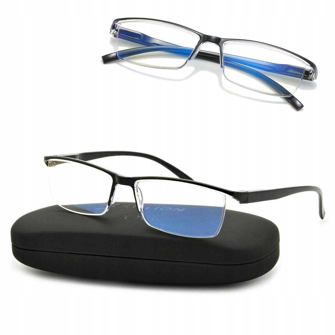 PLUSY Okulary do Komputera Korekcyjne Filtr BLF CZYTANIA Bliży moc +4. ...