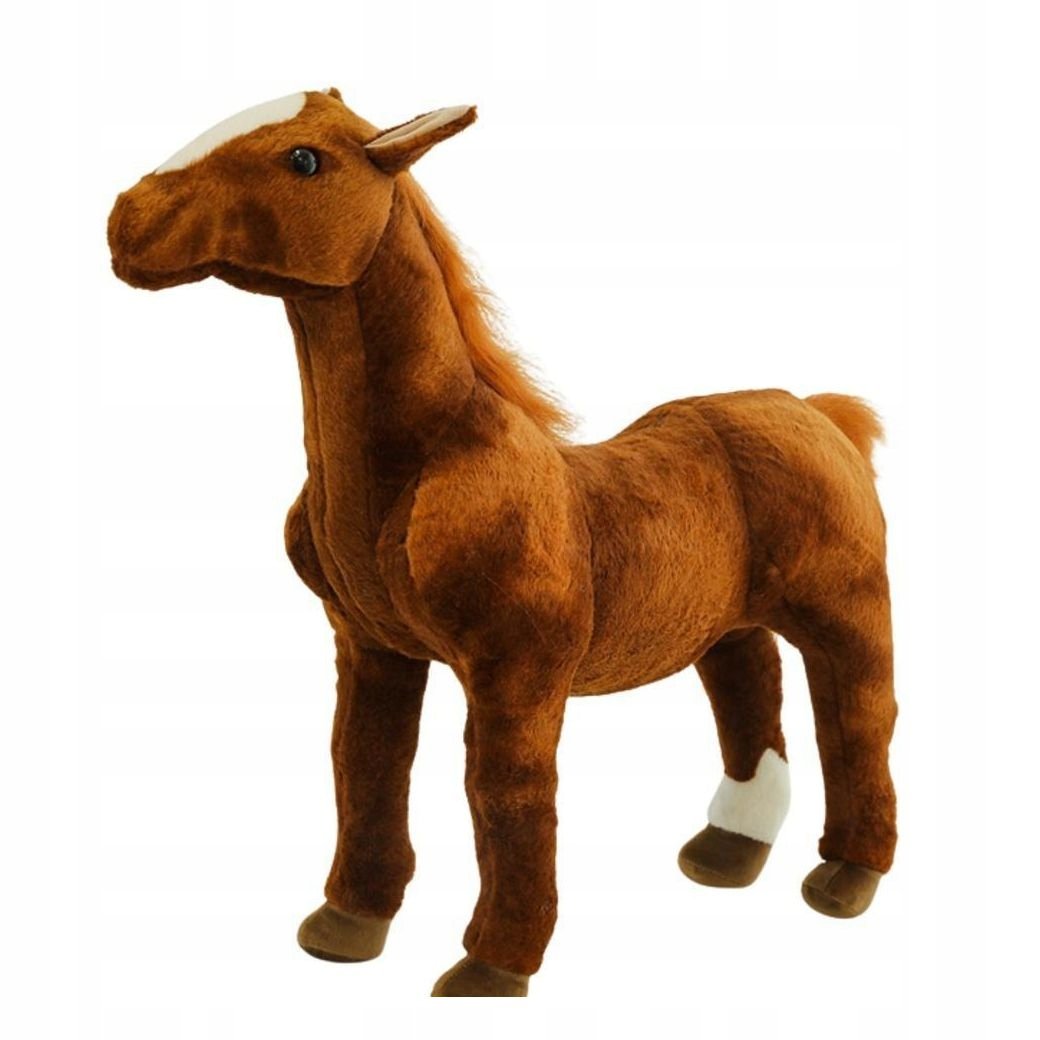Pluszowy Koń Pluszak Maskotka Przytulanka Brązowy 40cm x 37cm - Lean ...