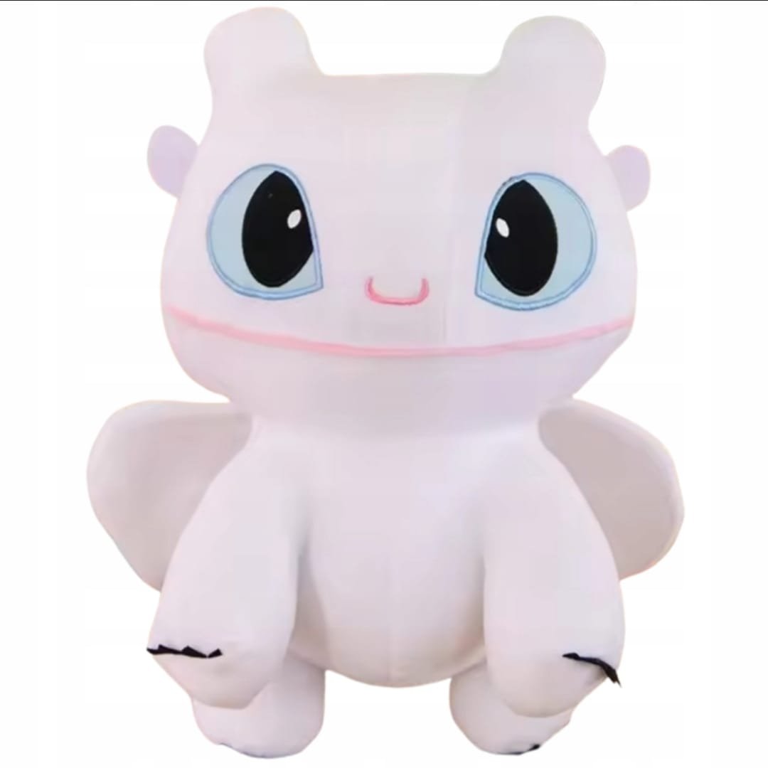 Pluszowy Smok Biała Furia 40 cm - Uroczy Przyjaciel do Przytulania ...